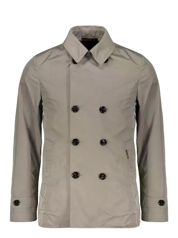 MOORER Double-breasted Spread-collar Jacket - Grey