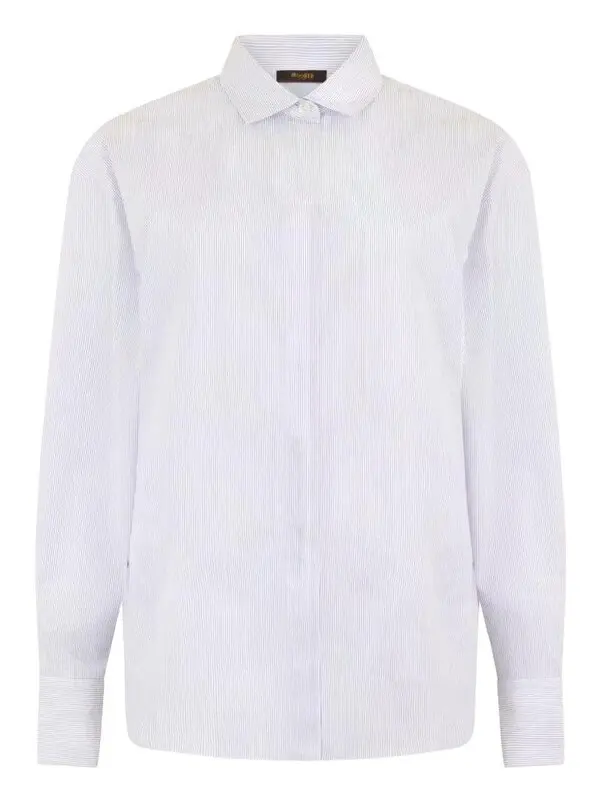 MOORER Vertical Stripe Shirt - White