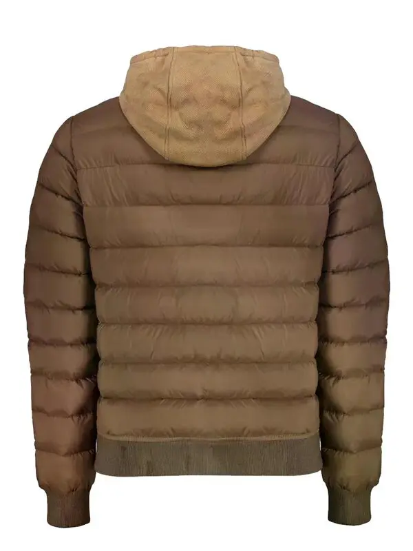 MOORER Hooded Padded Jacket - Brown