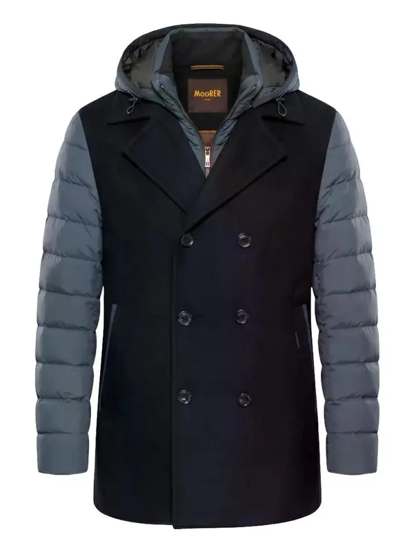 MOORER Double-breasted Quilted Coat - Black