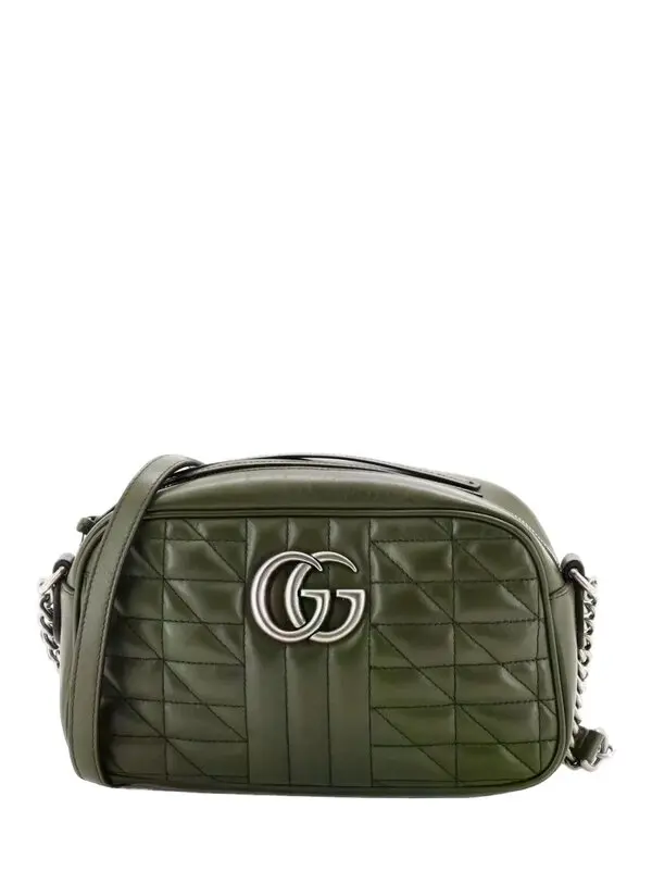 Gucci Gg Marmont Matelassé Leather Small Shoulder Bag - Green