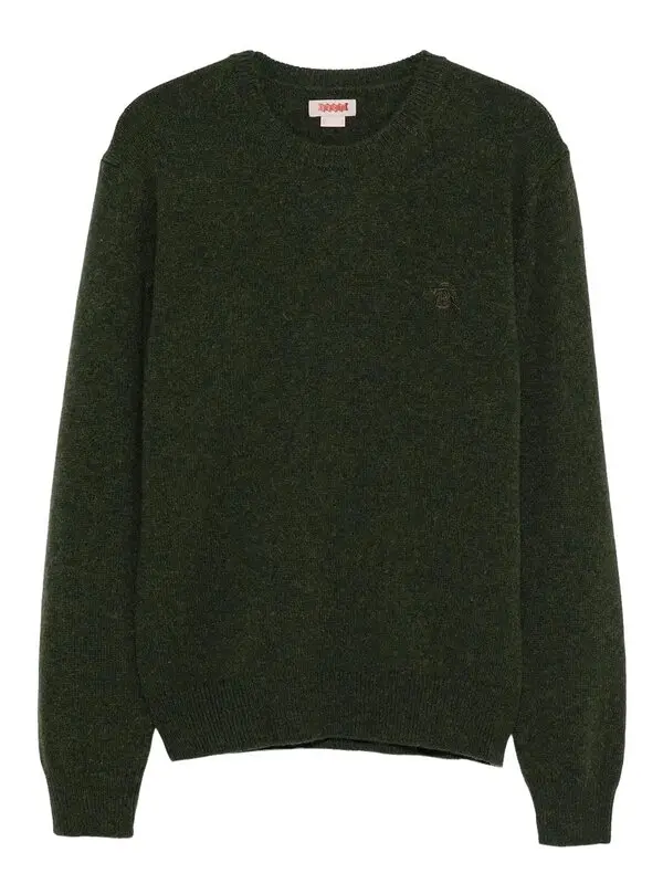 BARACUTA Shetland Crew Neck Pullover - Green