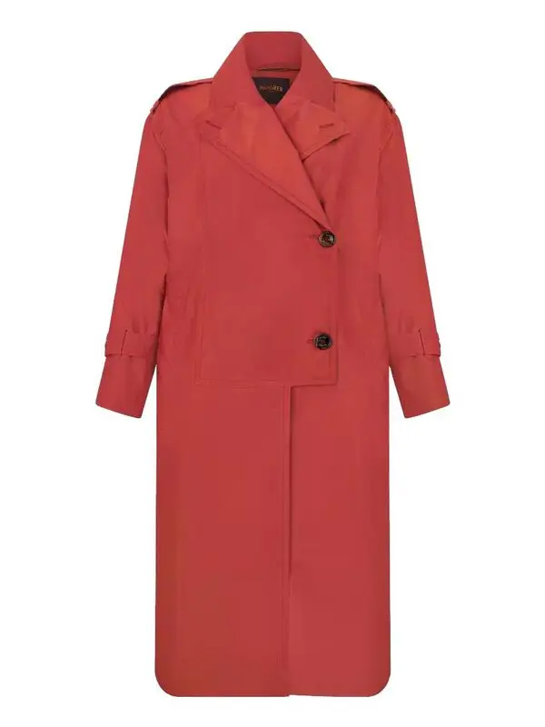 MOORER Double-breasted Epaulette Detail Coat - Red