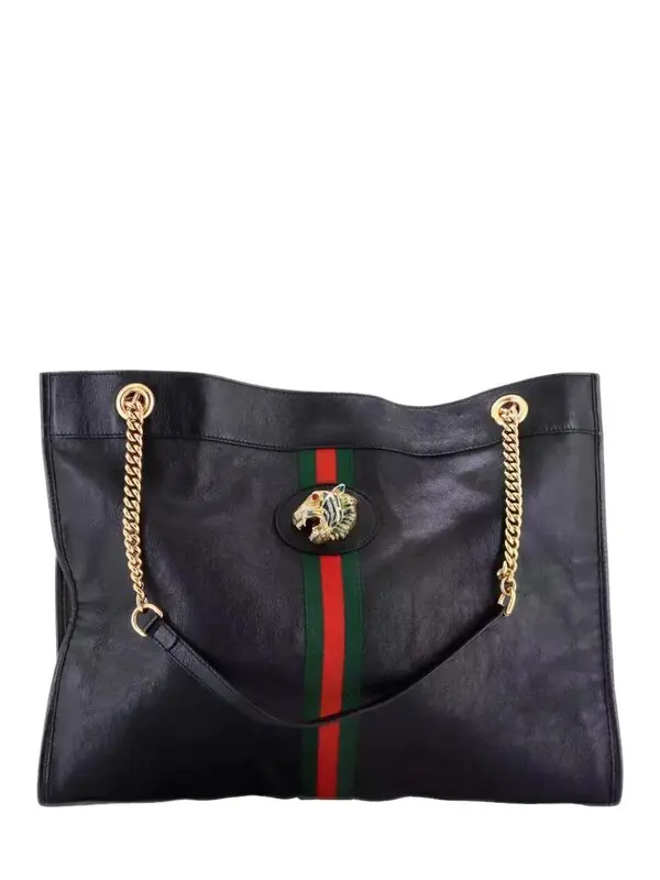 Gucci Rajah Chain Large Tote Bag - Black