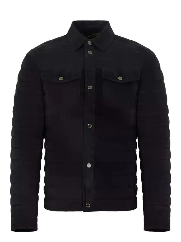 MOORER Quilted Button-front Jacket - Black