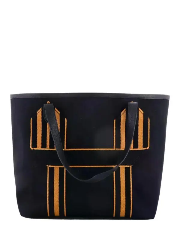 Hermès Canvas And Leather Tote Bag - Black