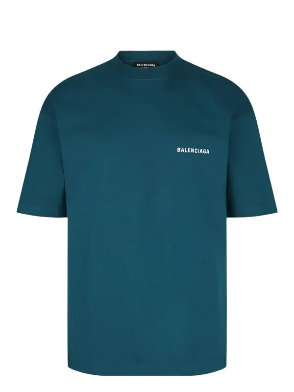 Balenciaga Embroidered Logo T-shirt - Blue
