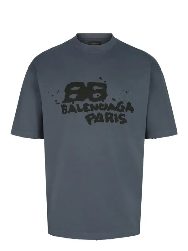 Balenciaga Hand Drawn Bb Icon T-shirt - Black