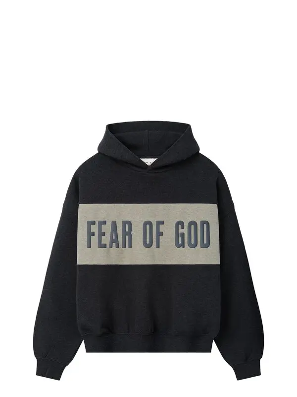 Fear Of God Cropped Relaxed Panelled Hoodie - Grey