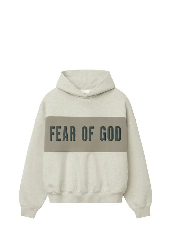 Fear Of God Cropped Relaxed Panelled Hoodie - Grey