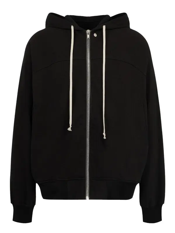 Rick Owens Zip Up Hooded Windbreaker - Black