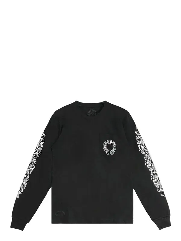 Chrome Hearts Horseshoe Long Sleeve Tee - Black
