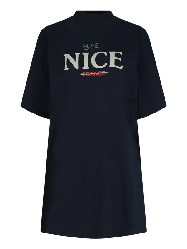 Balenciaga Be Nice France Graphic T-shirt - Blue