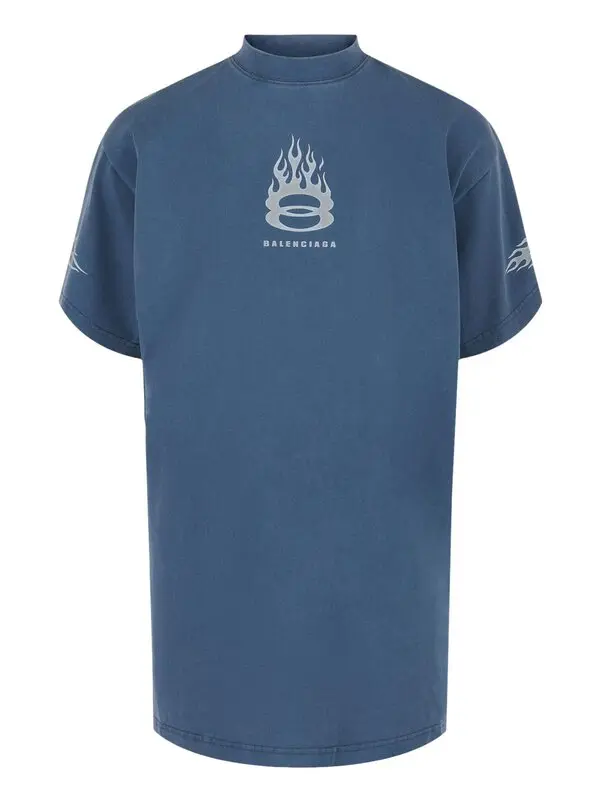 Balenciaga Burning Unity Oversized T-shirt - Blue