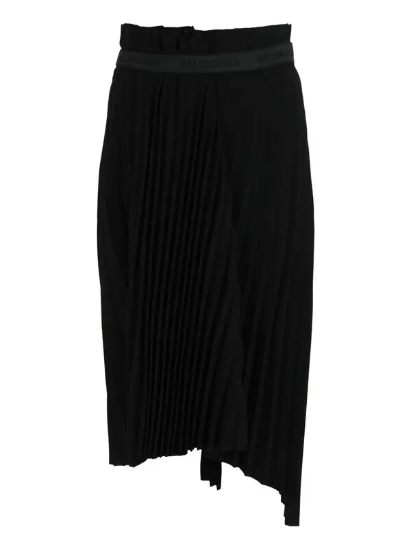 Balenciaga Pleated Asymmetric Skirt - Black