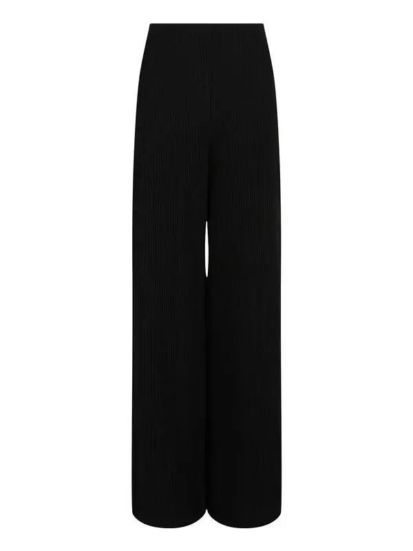 Balenciaga Ribbed-knit Jersey Palazzo Pants - Black