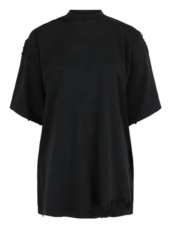 Balenciaga Oversized Distressed T-shirt - Black