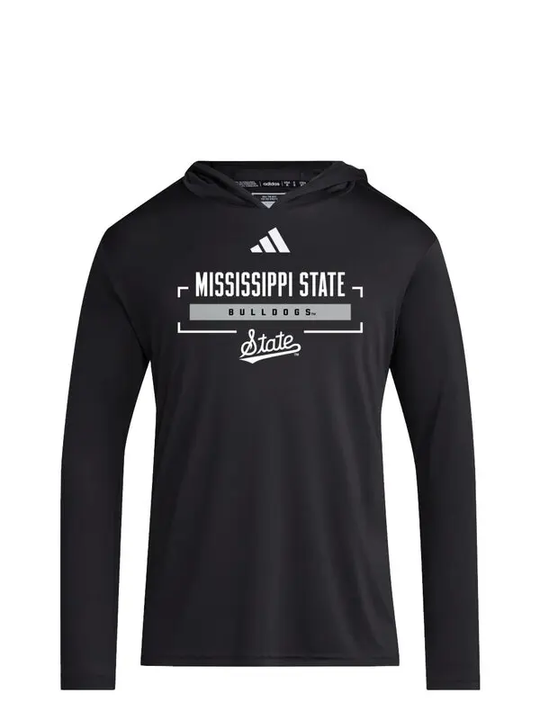 Adidas Mississippi State Bulldogs Lightweight Long Sleeve Hoody - Black / White / Multi