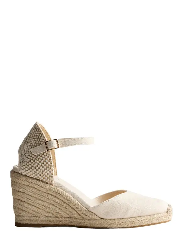 Quince Canvas Espadrille Wedge Sandal - Bone