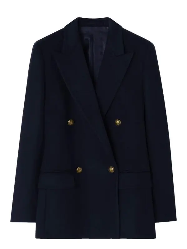 Burberry Cashmere Tailored Jacket - Navy