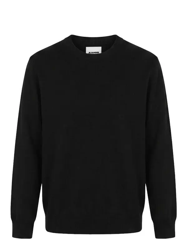 JIL SANDER Merino Wool Crewneck Sweater With Long Sleeves - Black