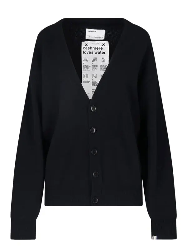 Extreme Cashmere V-neck Button-front Cardigan - Black