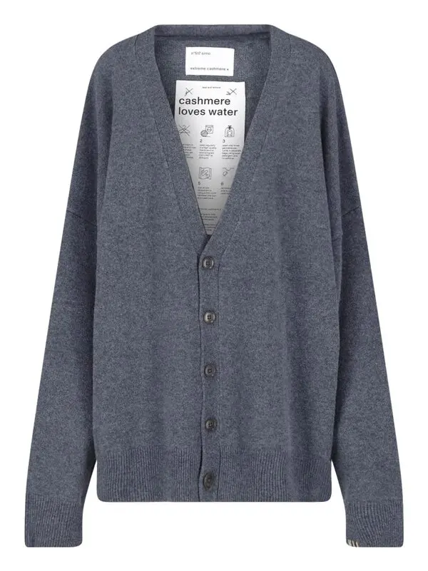 Extreme Cashmere V-neck Button-front Cardigan - Grey