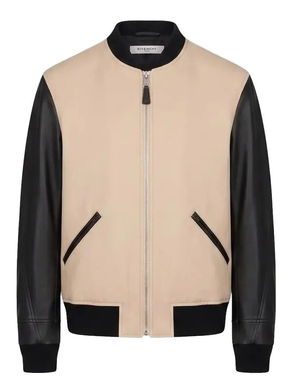 Givenchy Bomber Jacket With Contrasting Sleeves - Black/beige