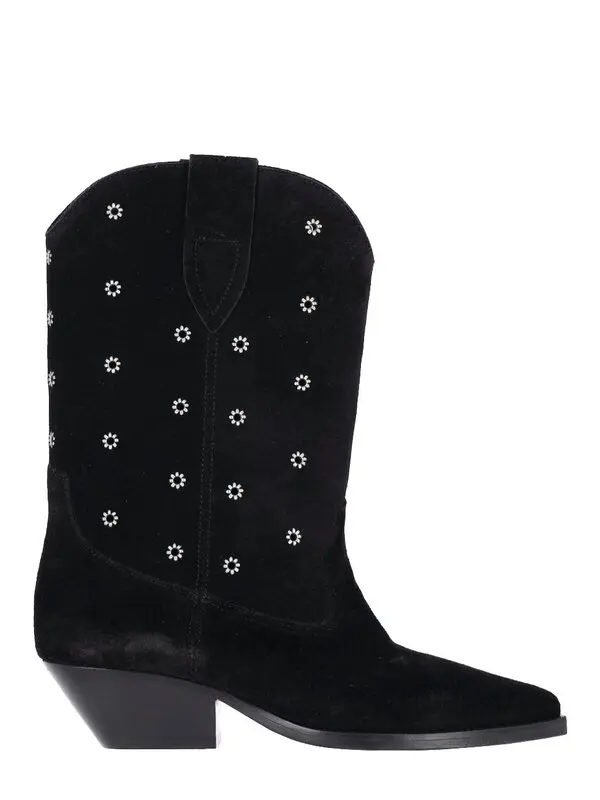 Isabel Marant Étoile Embellished Mid-calf Cowboy Boots - Black