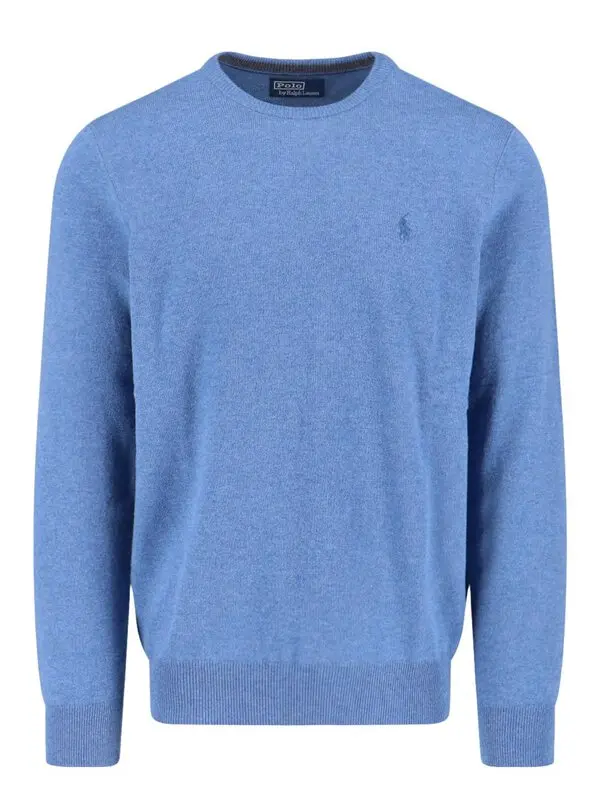 Polo Ralph Lauren Crewneck Sweater With Embroidered Logo - Blue