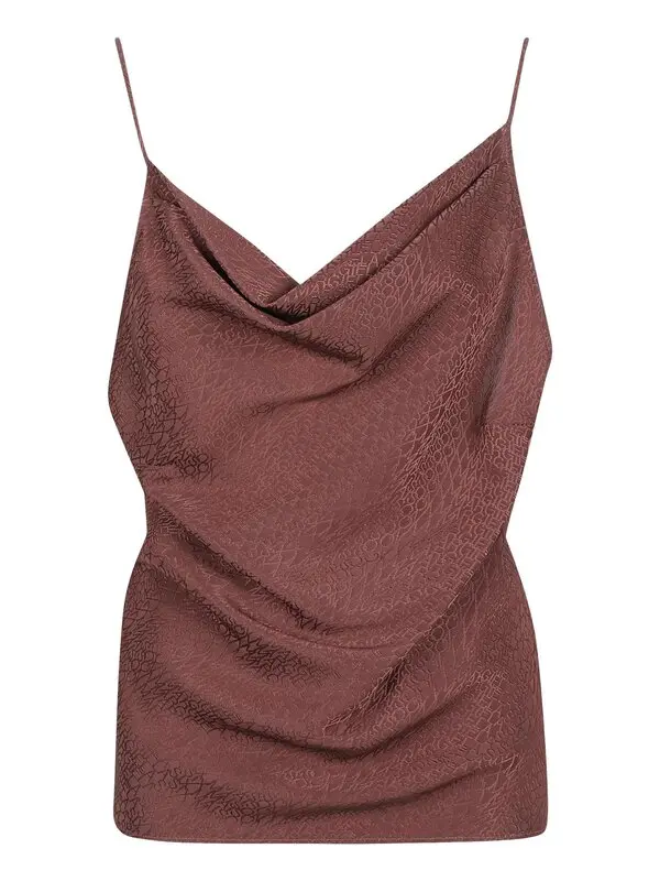 MAISON MARGIELA Asymmetrical Draped Mini Top - Light Brown