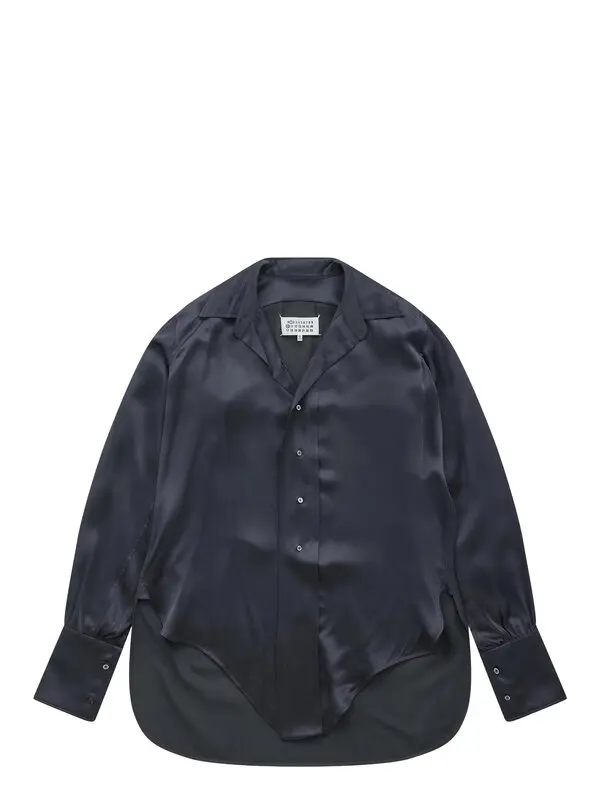 MAISON MARGIELA Long-sleeved Shirt - Light Blue/grey