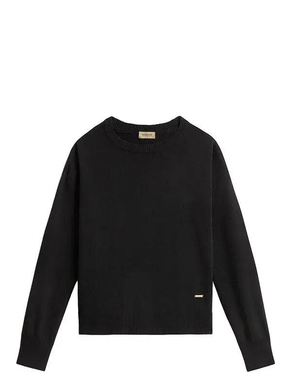 Woolrich Wool Cashmere Blend Crew Neck Sweater - Black