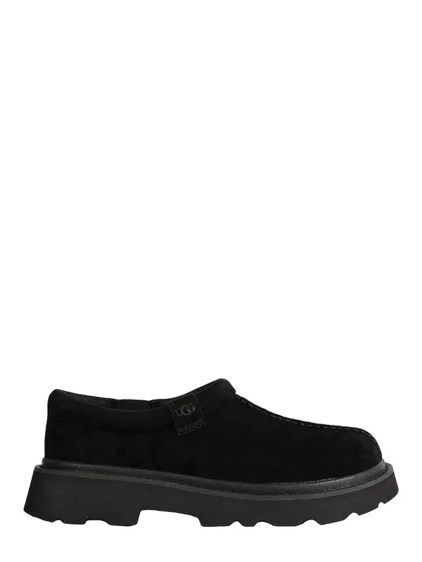 UGG Tasman Lug Leather Mini Slip-on - Black