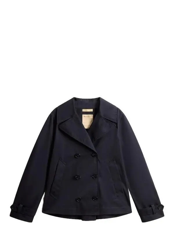Woolrich Double Breasted Cotton Jacket - Melton Blue