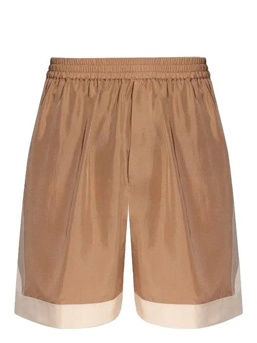 Dsquared2 Silk Mini Shorts - Walnut