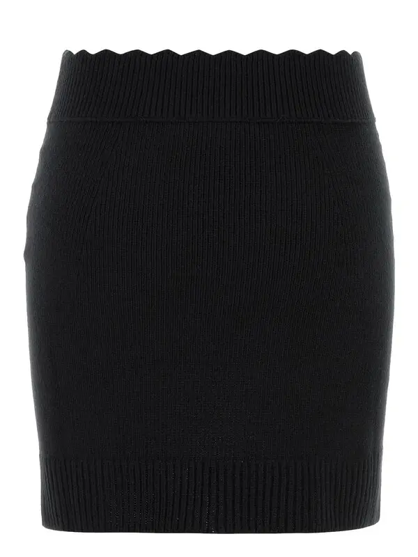 Chloé Ribbed Wool & Silk Mini Skirt - Black