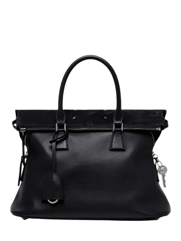 MAISON MARGIELA 100% Calfskin Mini Top Handle Bag With Adjustable Strap - Nero