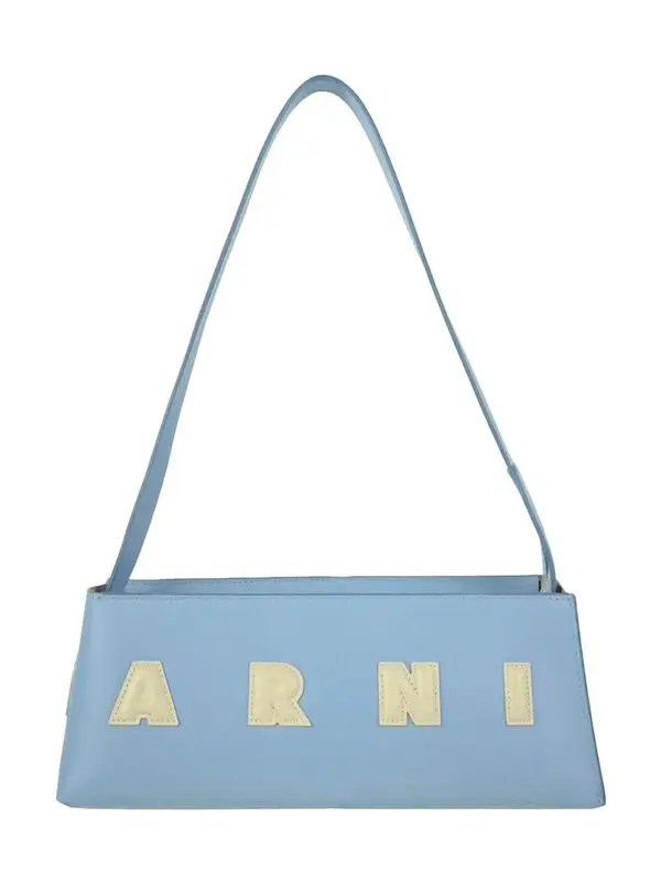 Marni Logo Mini Handbag - Smoke Blue/shell