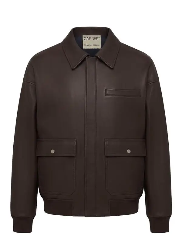 CARRER 100% Baby Calf Leather Jacket - Brown