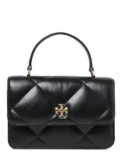 Tory Burch Quilted Leather Mini Top Handle Chain Wallet - Black