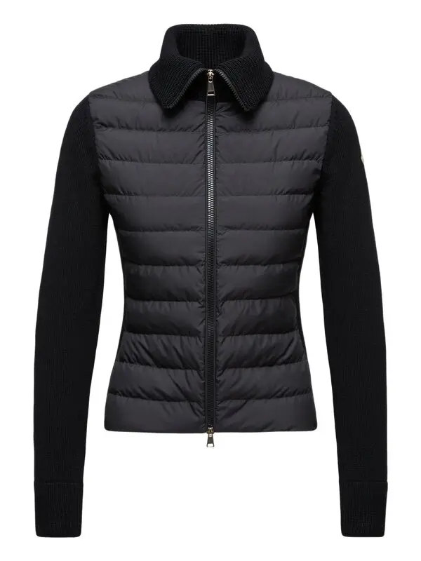 Moncler Down-filled Point Collar Zip-front Jacket - Nero