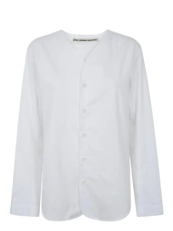 META CAMPANIA COLLECTIVE Exaggerated Cotton Shirt - White