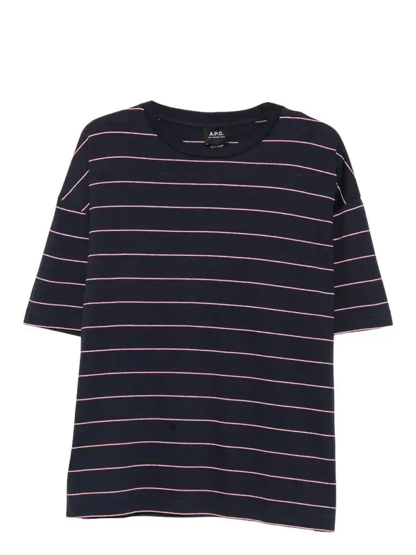 A.p.c. Embroidered Tonal Logo Crewneck T-shirt - Blu