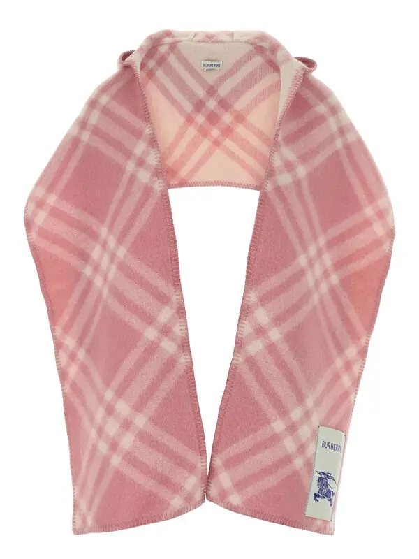 Burberry Plaid Wool Wrap Scarf - Pink