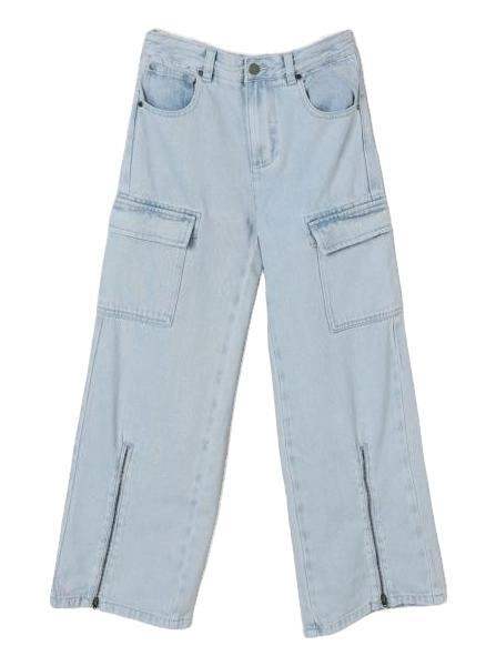 Stella McCartney Cargo Trousers With Zipper Detail - Light Blue
