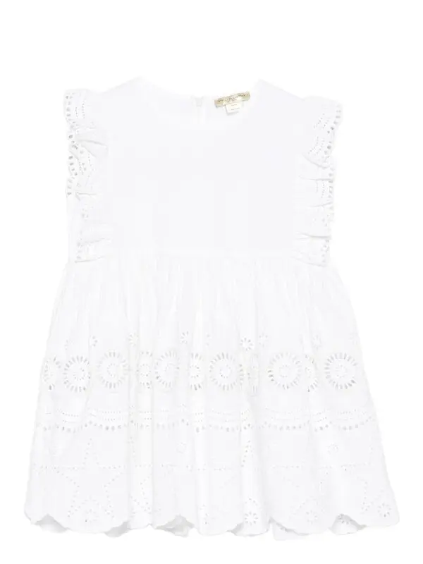 Stella McCartney Essential Cotton Top With Eyelet Detail - White