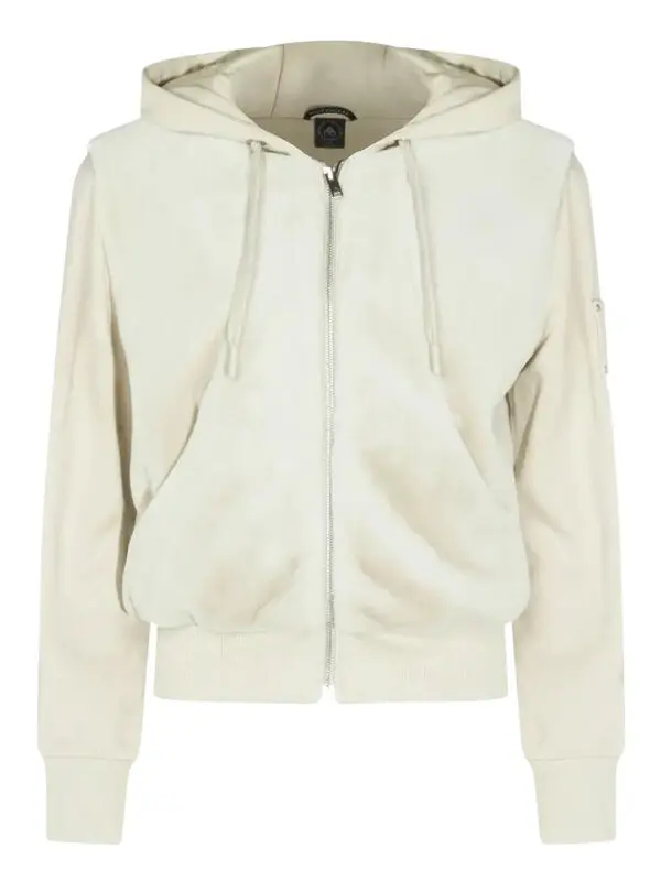 Moose Knuckles Rosylynn Bunny Statement Zip-up Hooded Jacket - Alabaster