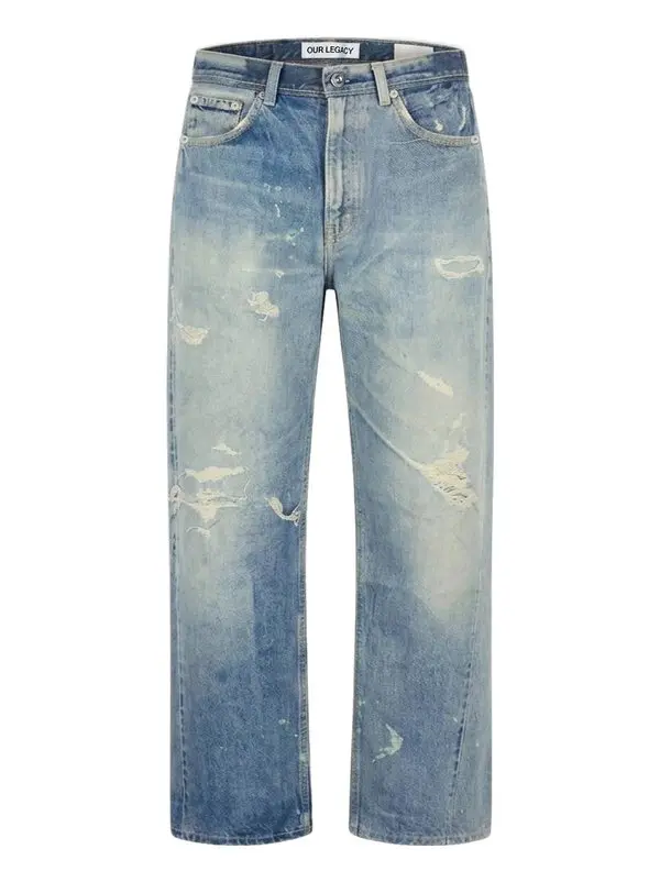 Our Legacy Denim Trousers With Textured Print - Denim Print