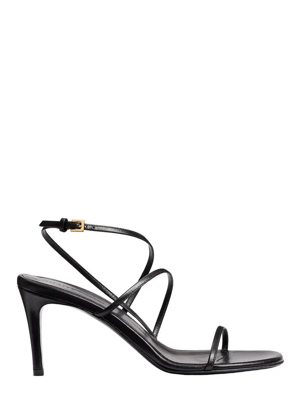 Khaite Loop Sandal 75" High Heel Sandals - Black